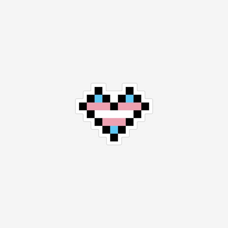 Trans Pixel Heart Sticker – TLGS