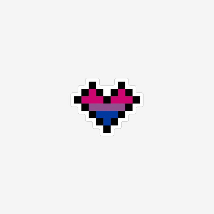 Bisexual Pixel Heart Sticker – TLGS